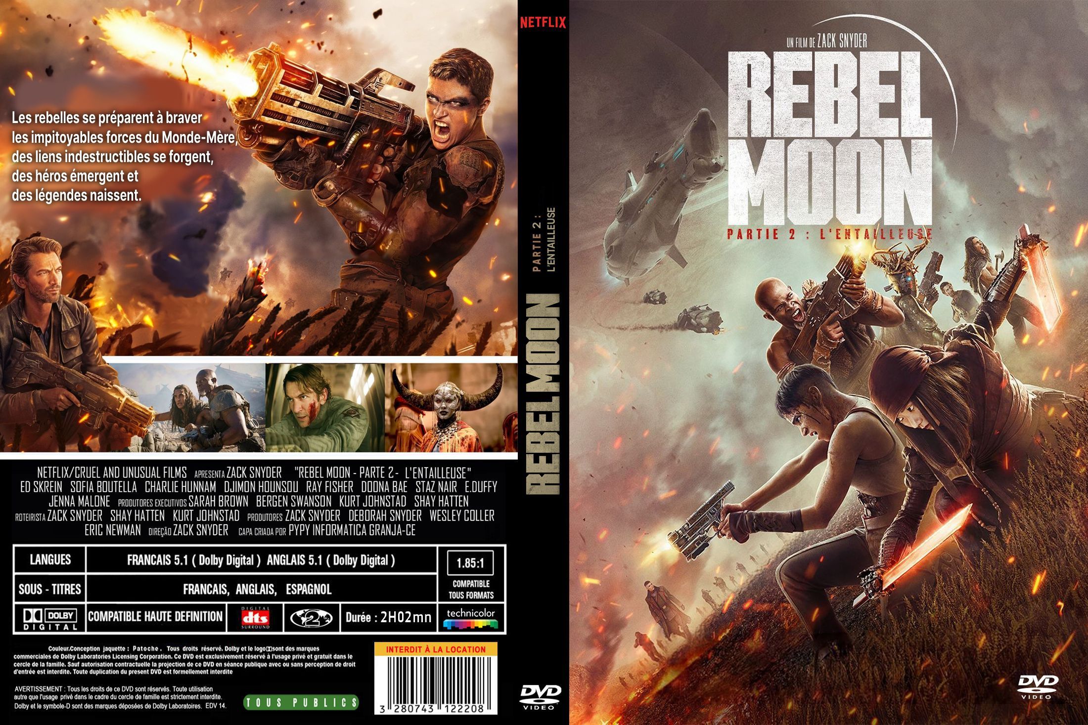 Jaquette DVD de Rebel Moon partie 2 L'Entailleuse custom - Cinéma Passion