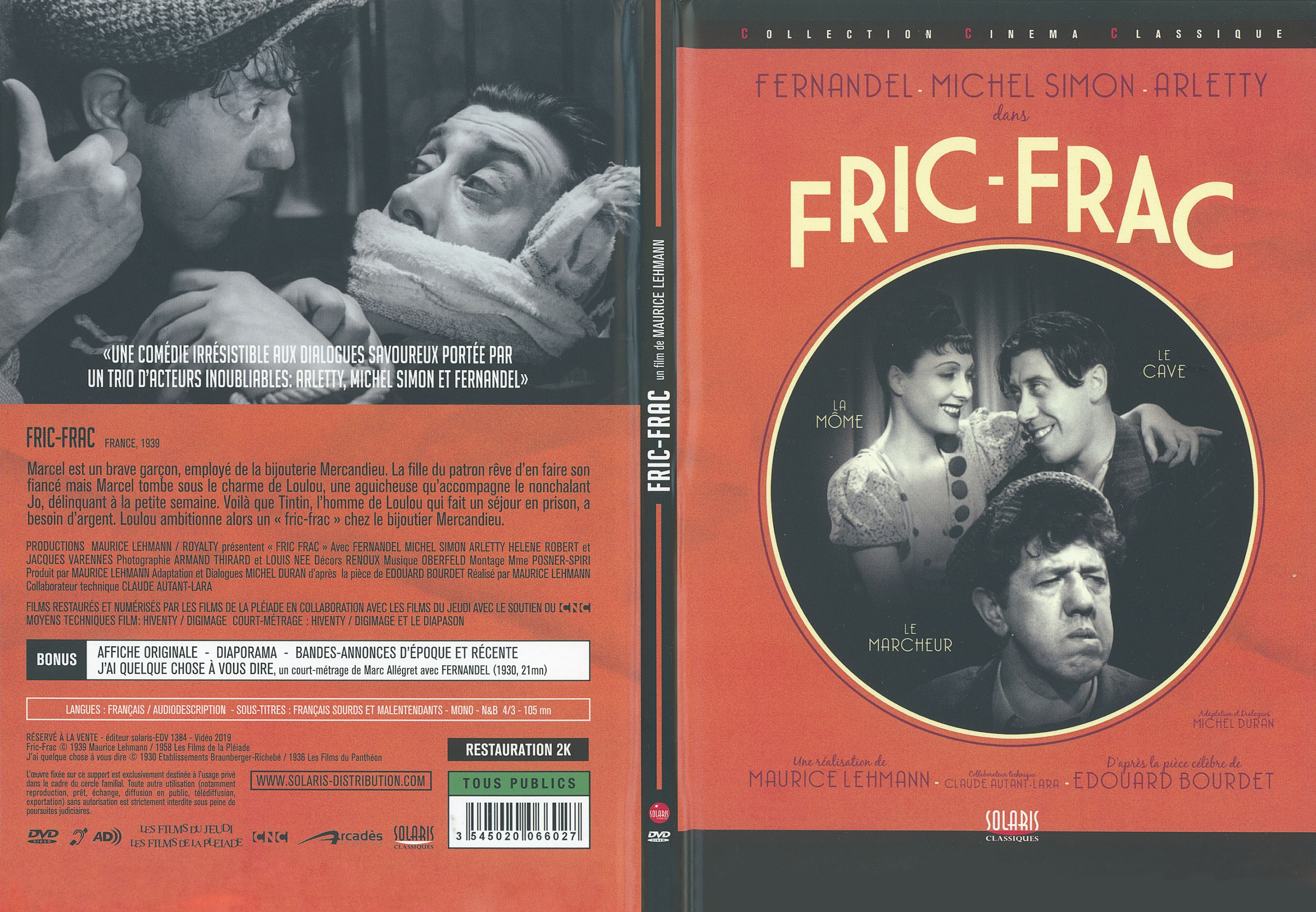 Jaquette DVD de Fric-frac - Cinéma Passion