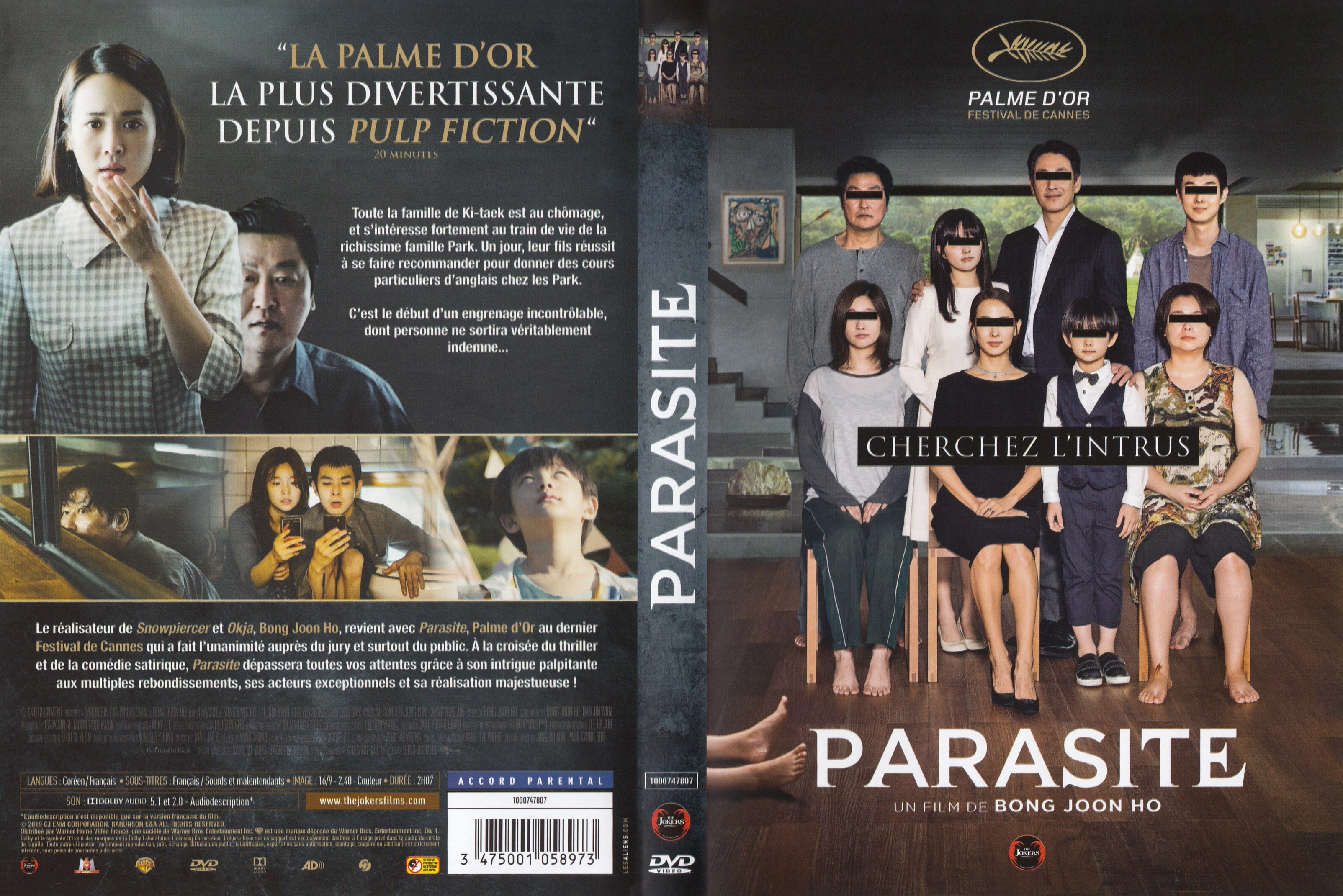 Jaquette DVD de Parasite - Cinéma Passion